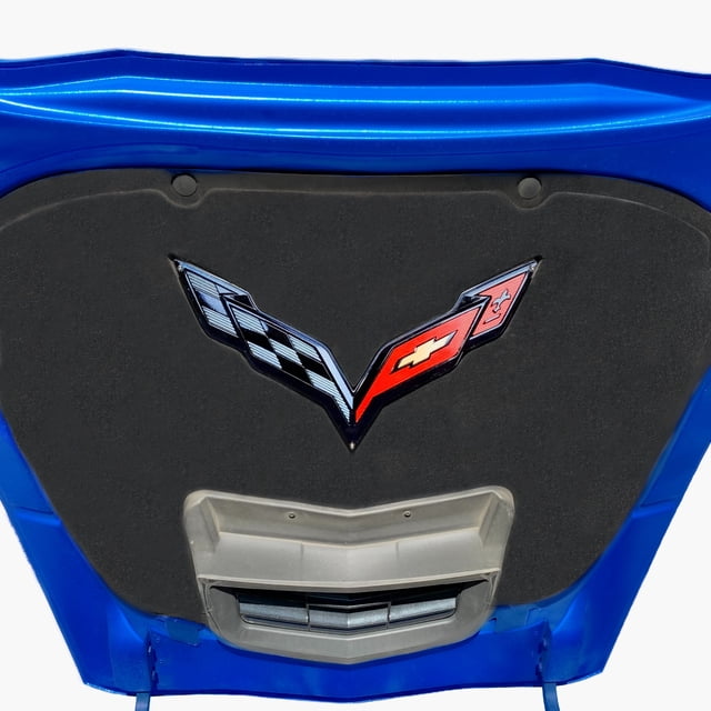 C7 CORVETTE UNDER HOOD BLACK CROSSED FLAG EMBLEM COMPLETE KIT FITS 14 ...