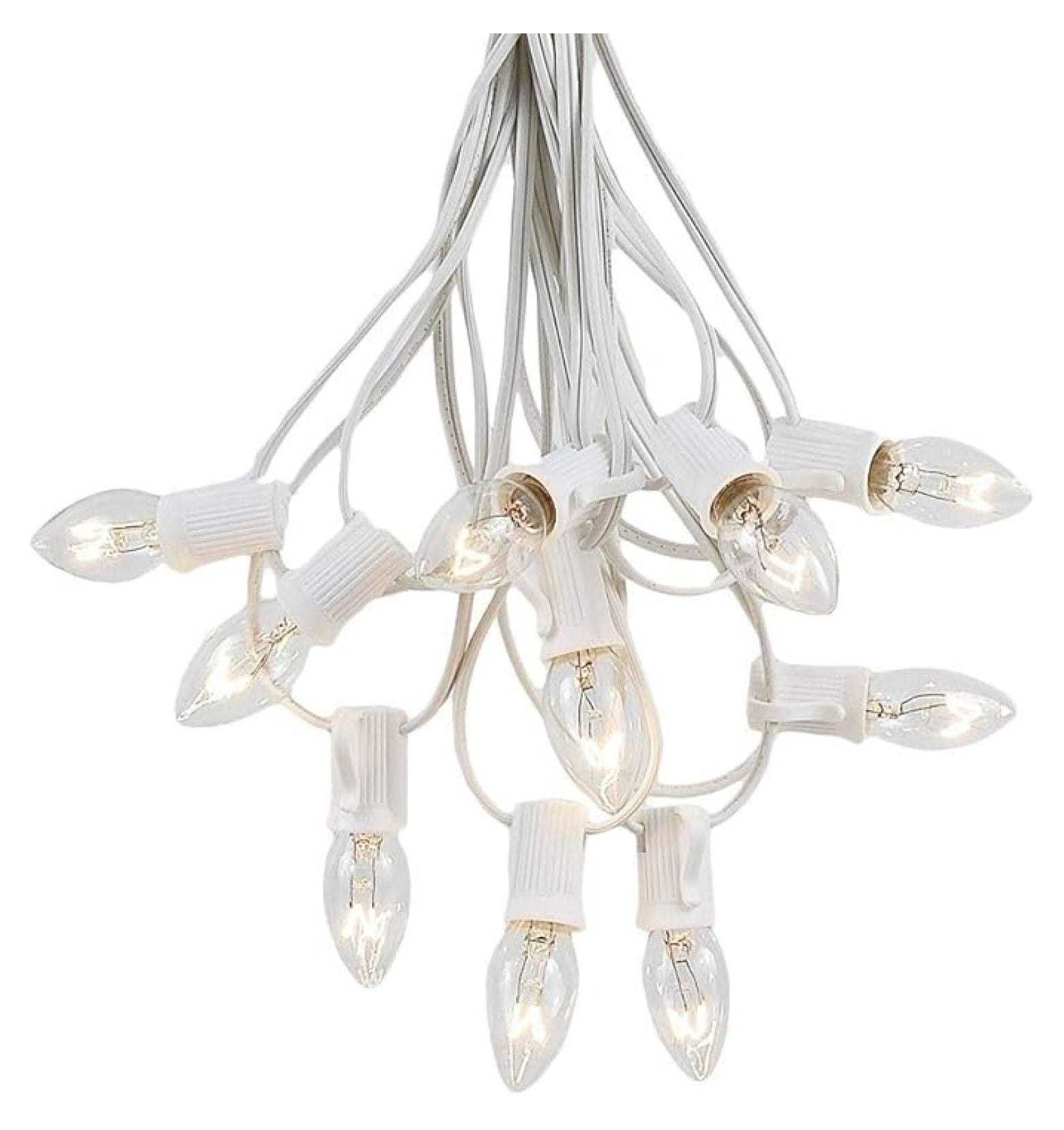 C7 Christmas Lights String - 25ft Indoor/Outdoor Holiday Lights - White ...