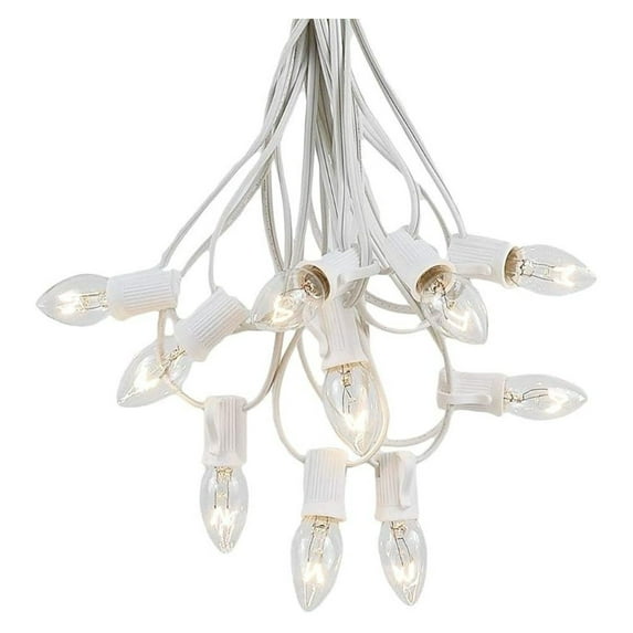 C7 Christmas Lights String - 25ft Indoor/Outdoor Holiday Lights - White ...