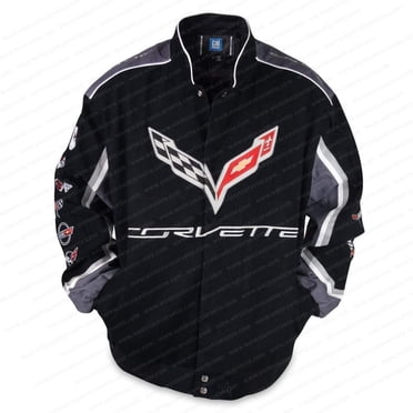 JH Design Mens Chevy Corvette Jacket Embroidered Cotton Twill - Walmart.com