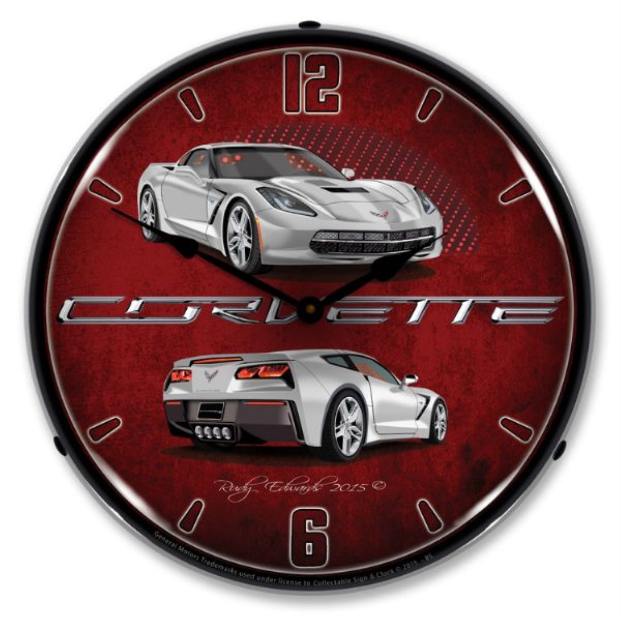 C7 Corvette Blade Silver Backlit LED Clock - Walmart.com