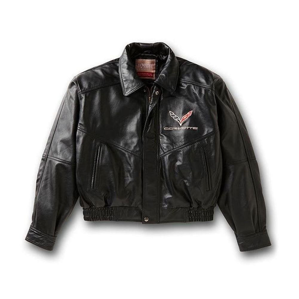 C7 Corvette Jacket Leather Bomber Jacket with Emblem X-Large - Walmart.com