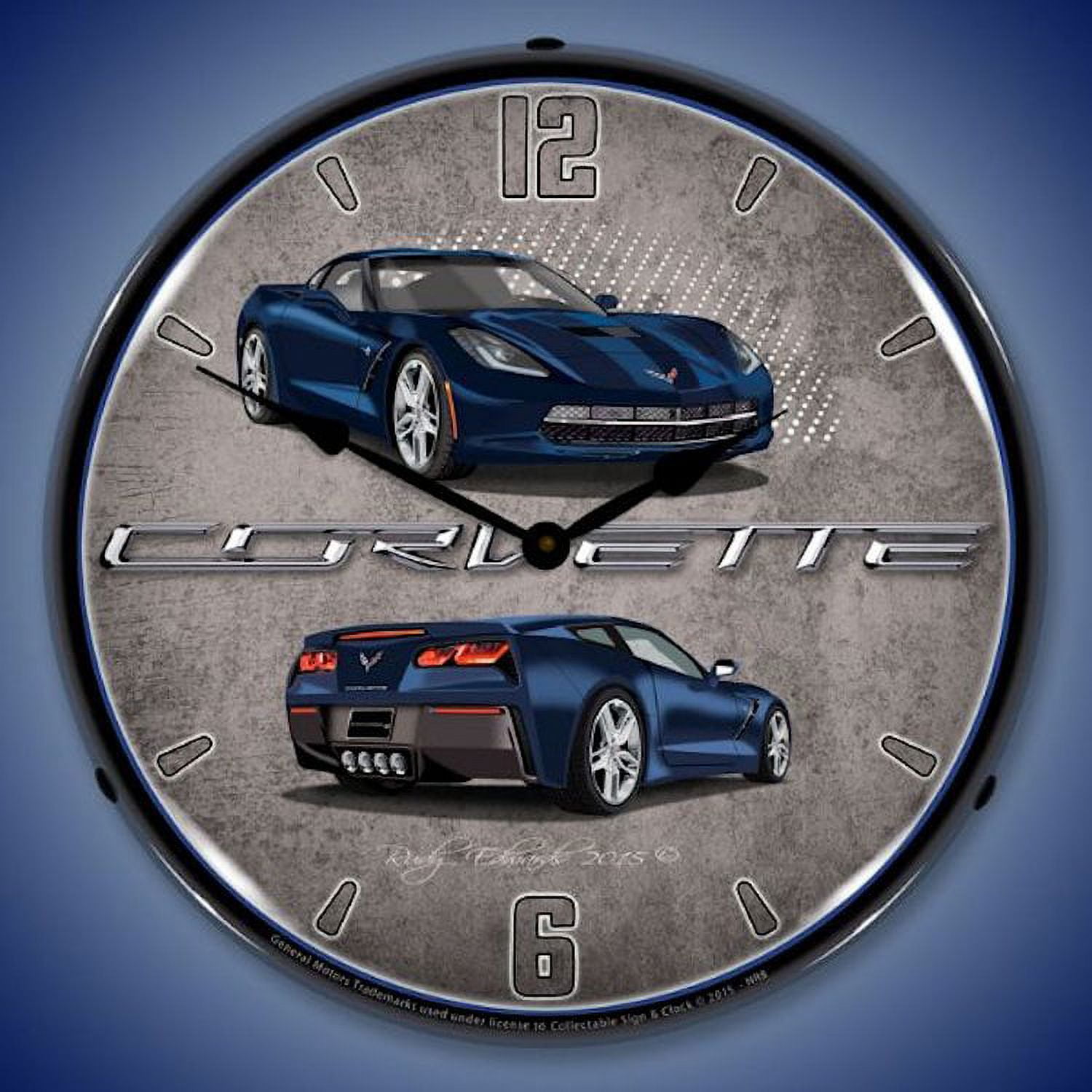 C7 Corvette Lighted Clock - Night Race Blue - Walmart.com