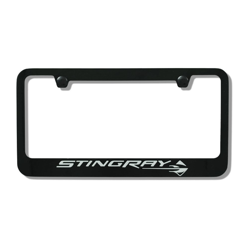 C7 Corvette Stingray Script & Fish Logo License Plate Frame - Black ...