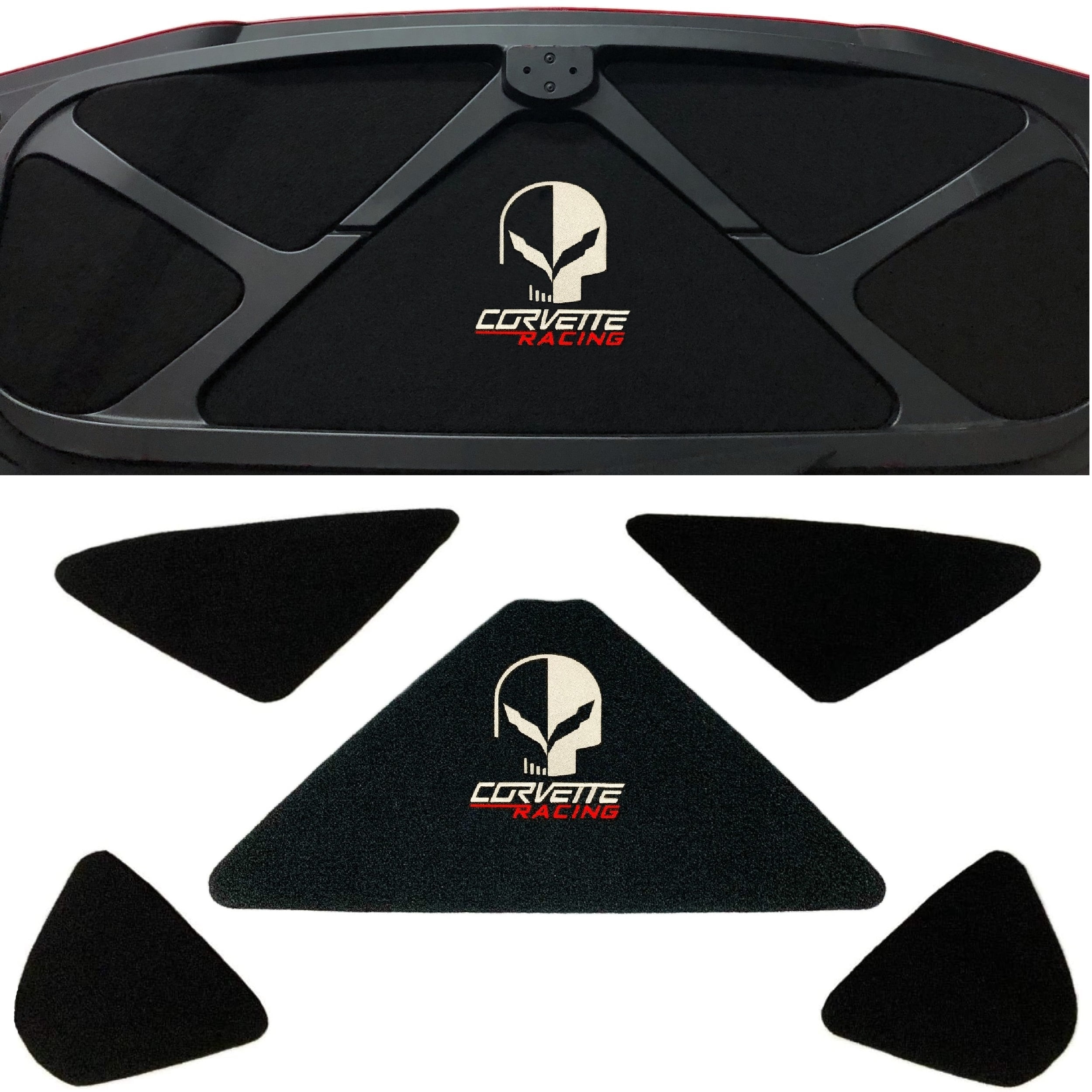 C7 Corvette Trunk Lid Liner with Silver Jake Skull Racing Embroidered ...