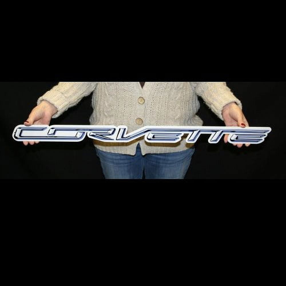 C7 Corvette Wall Emblem Script Large Metal Art 2014 and Newer Corvettes ...
