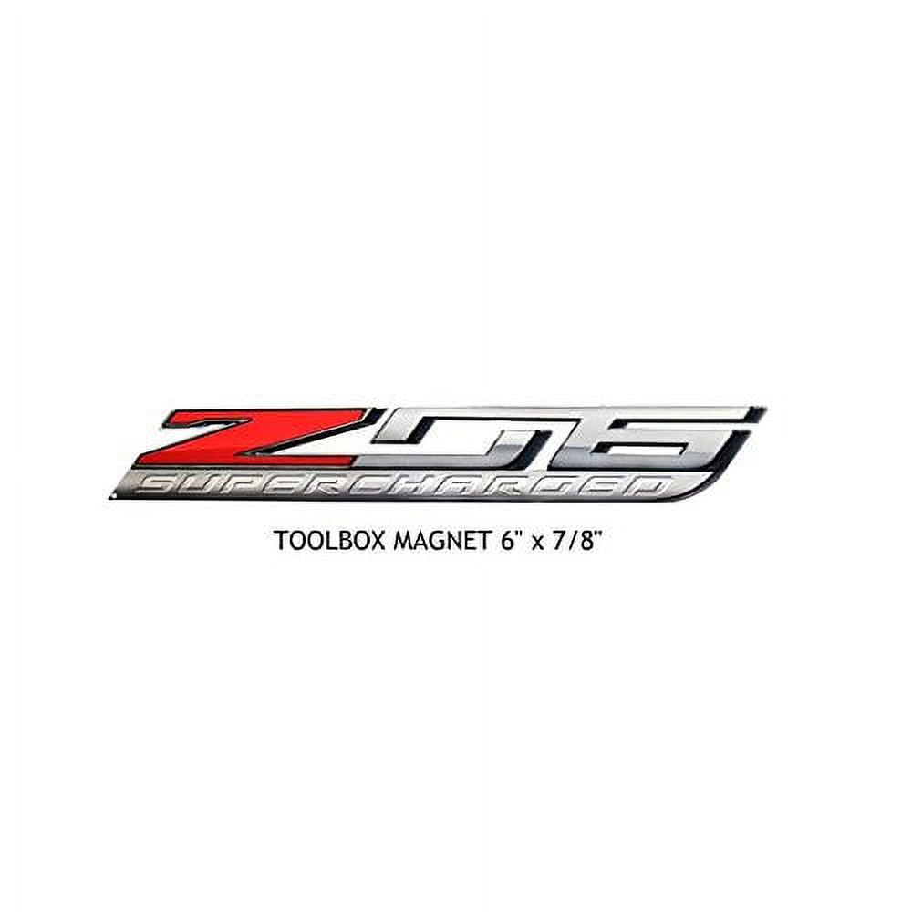C7 Corvette ZO6 Super Charged Metal Magnet Emblem Art Size: 6" x 7/8 ...