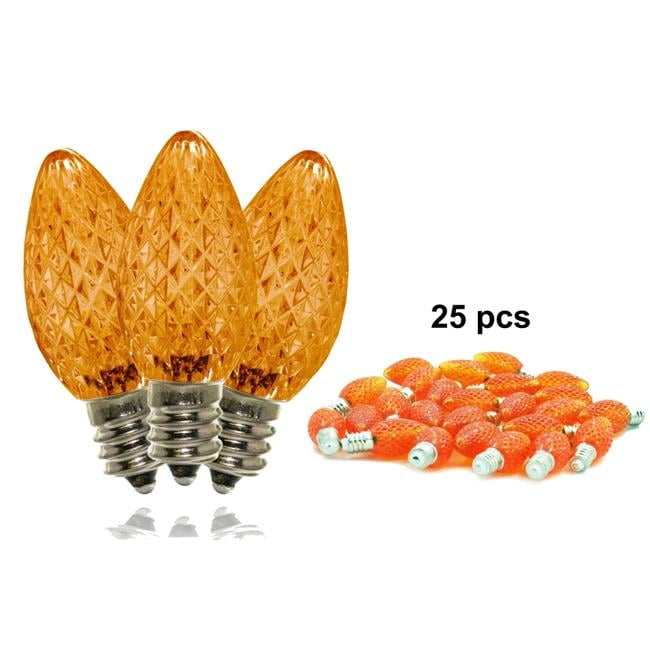 C7 Dimmable SMD LED Retrofit Lamp Bulbs, Orange - Pack of 25 - Walmart.com