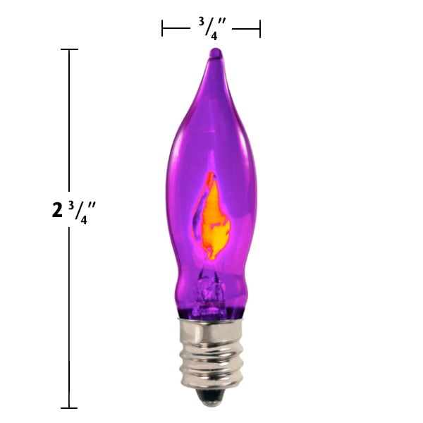 C7 E12 Amber & Purple Flicker Flame Bulbs - Walmart.com