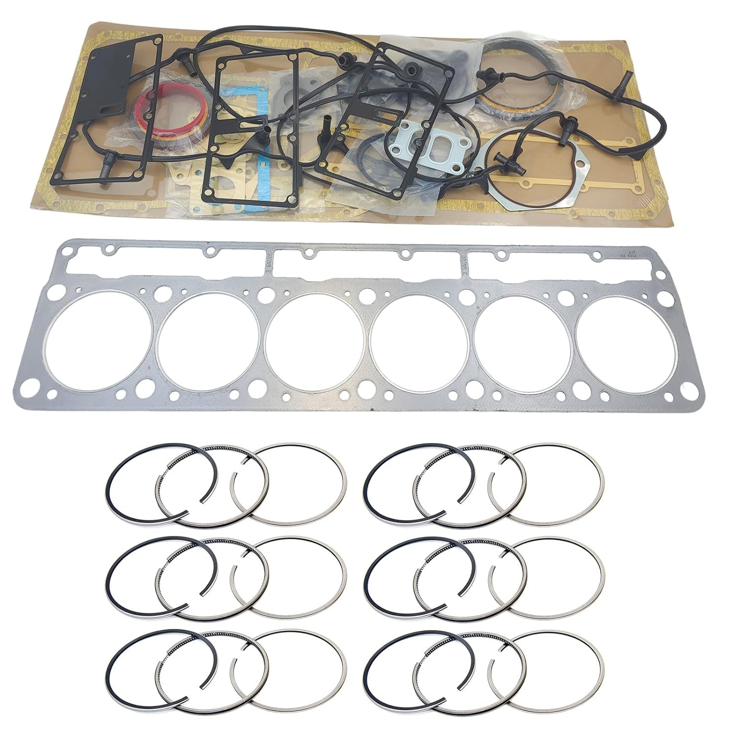 C7 Engine Full Gasket Kit+Piston Rings for Caterpiller CAT C7 Engine ...