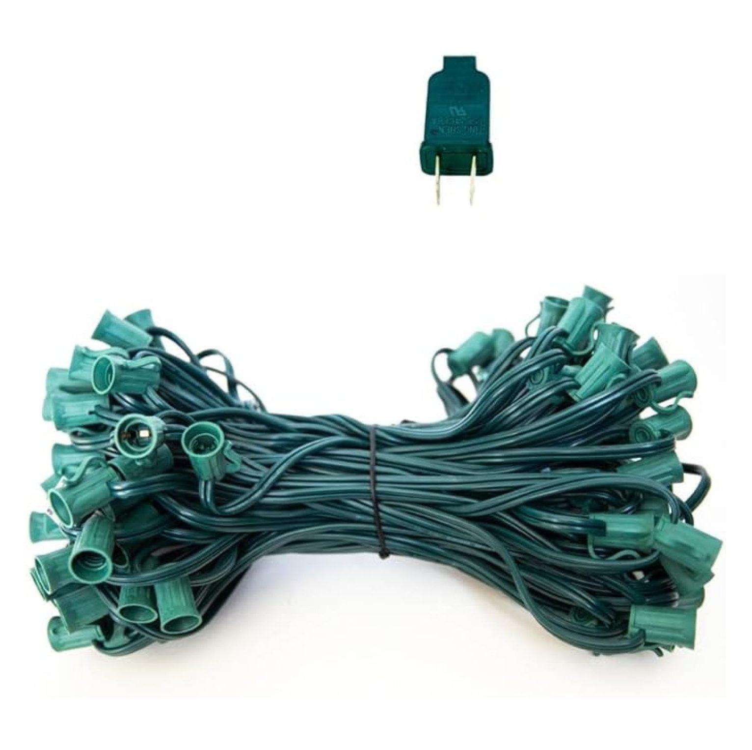 C7 Green Light String - 100ft Outdoor Lights, 100 Sockets - SPT2 18 ...
