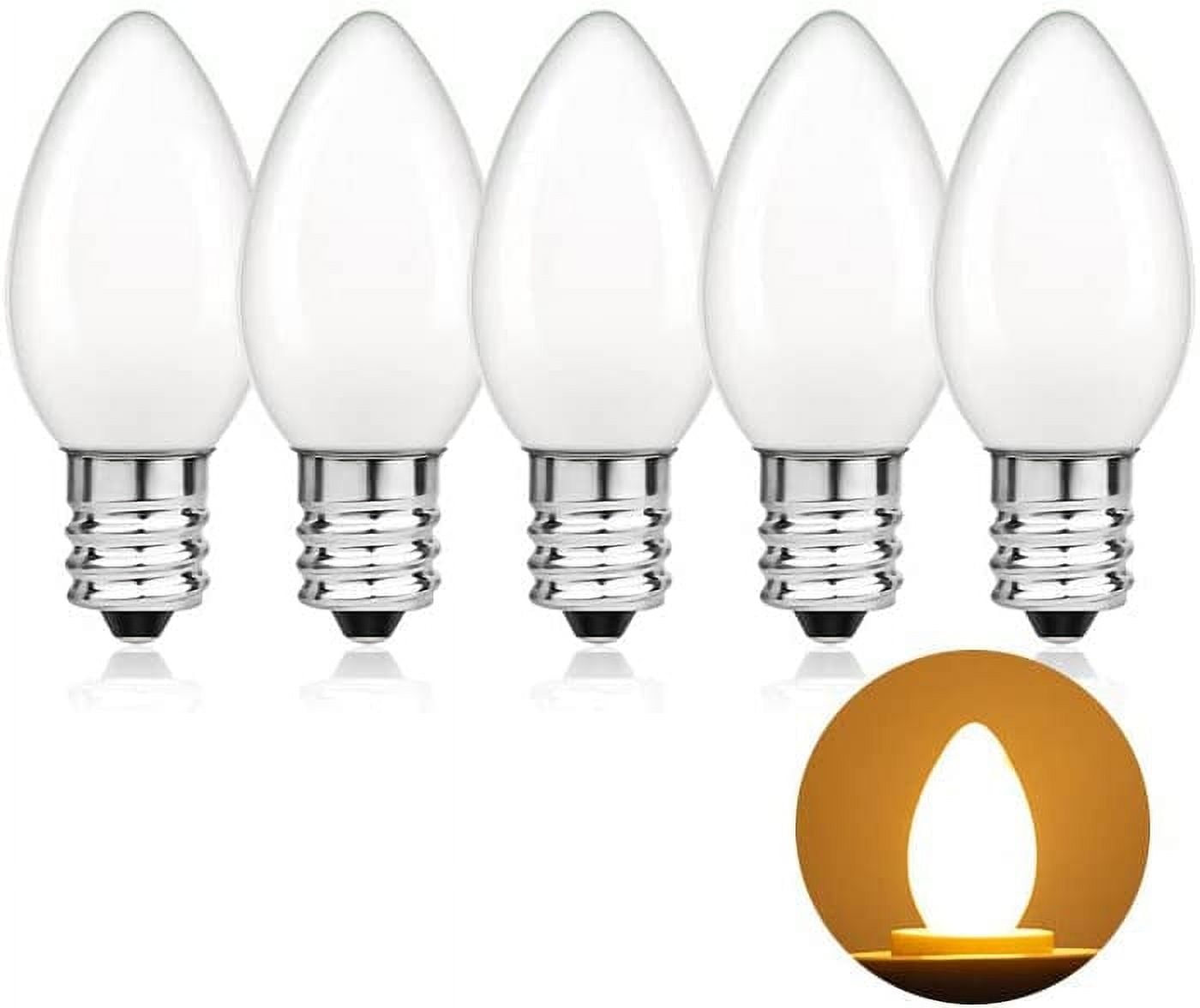 C7 LED Bulb, E12 Candelabra, Warm White, 0.5W Equivalent 5W, for Wall ...