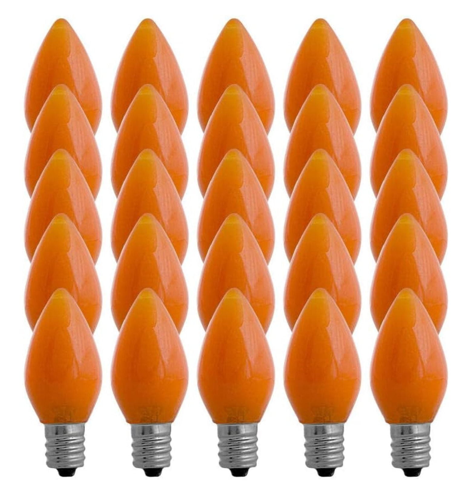 C7 Orange Opaque SMD LED Bulbs - Box of 25 Smooth Orange C7 Replacement ...