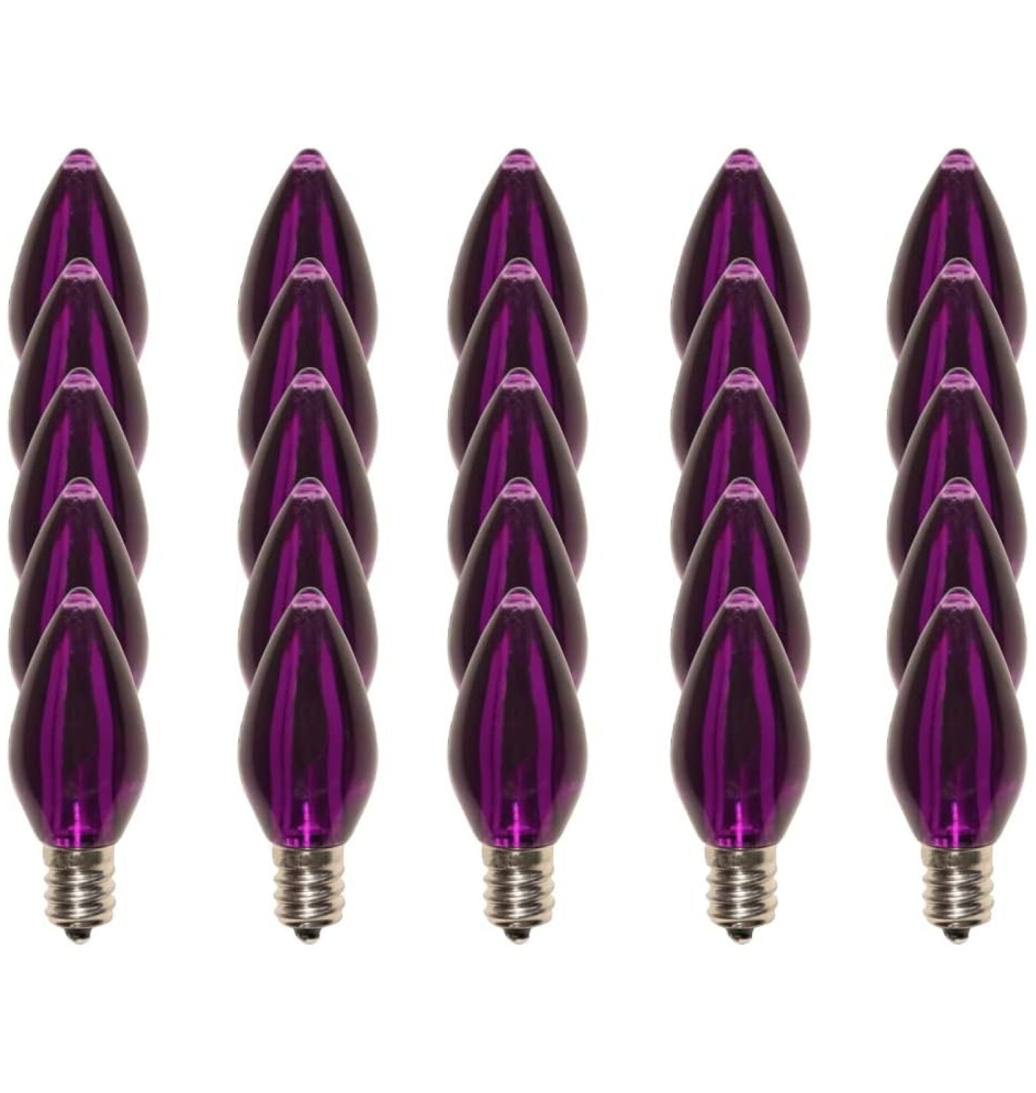 C7 Purple Transparent SMD LED Bulbs - Box of 25 Smooth Purple C7 ...