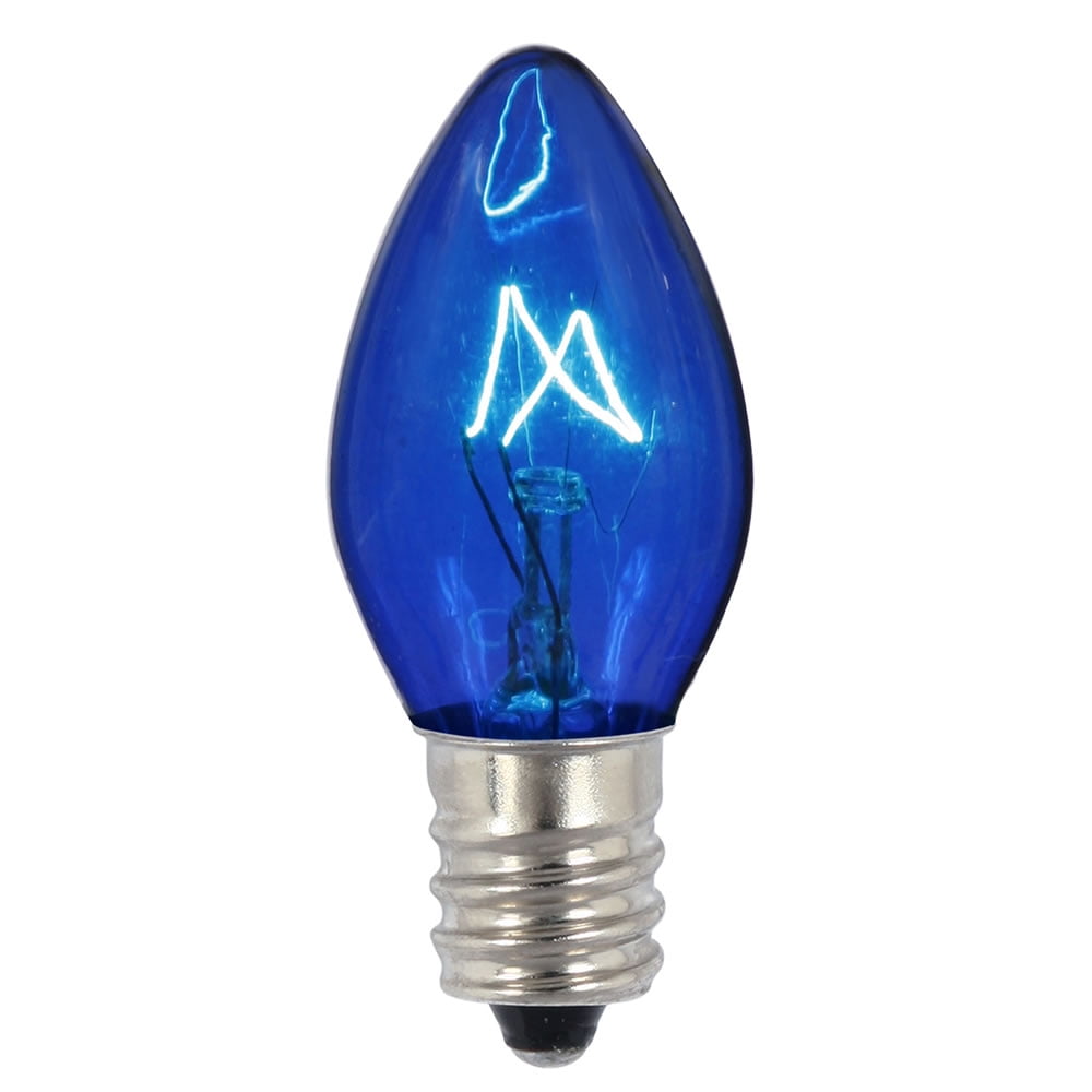 C7 Transparent Blue 130V 5W Bulbs 25ea - Walmart.com