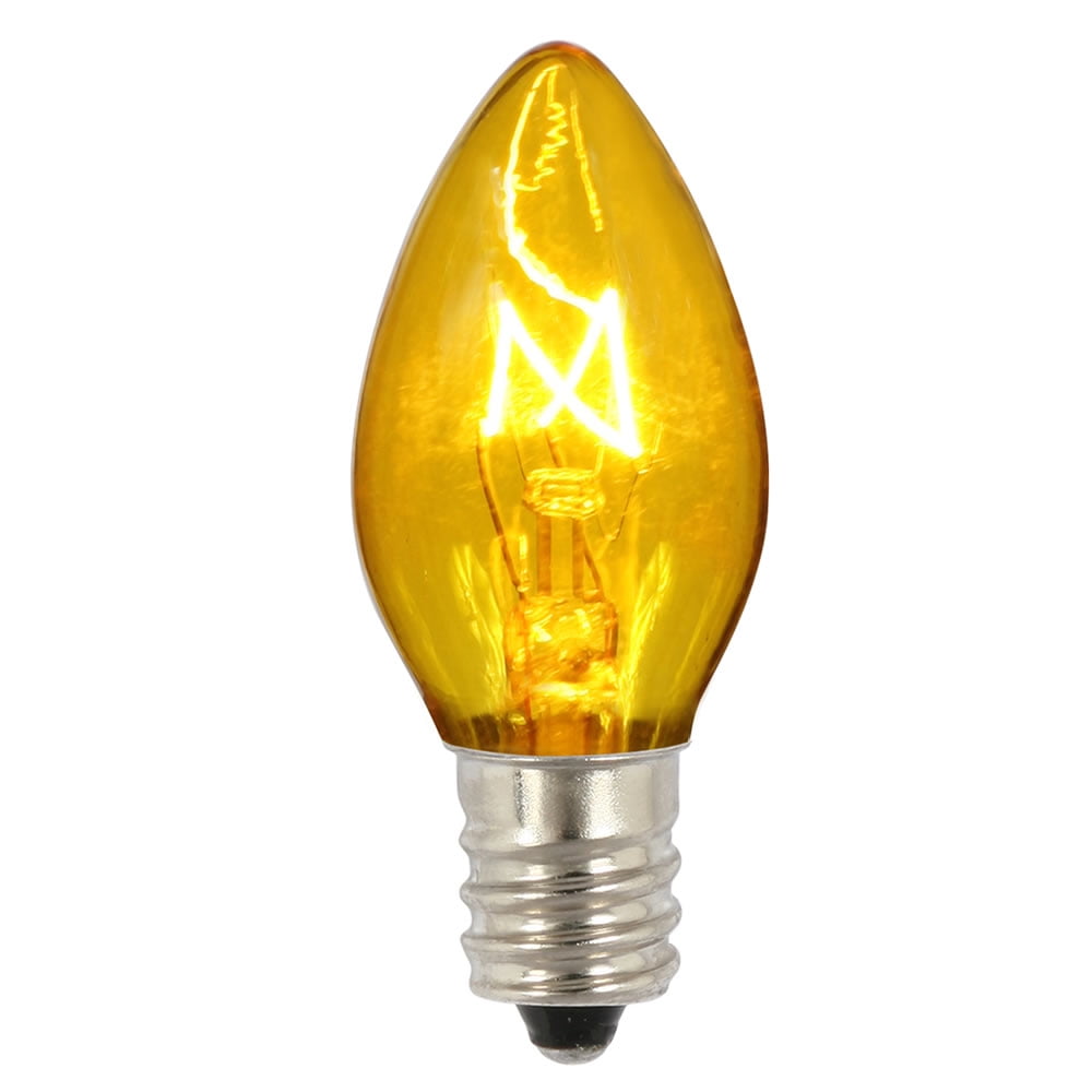 Vickerman C7 Transparent Gold Replacement Bulb, 130V 7W, E12 Base, 25 ...
