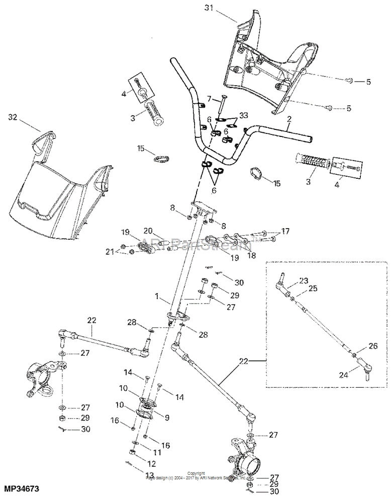 C709400300 HANDLEBAR fits JOHN DEERE (New OEM) - Walmart.com