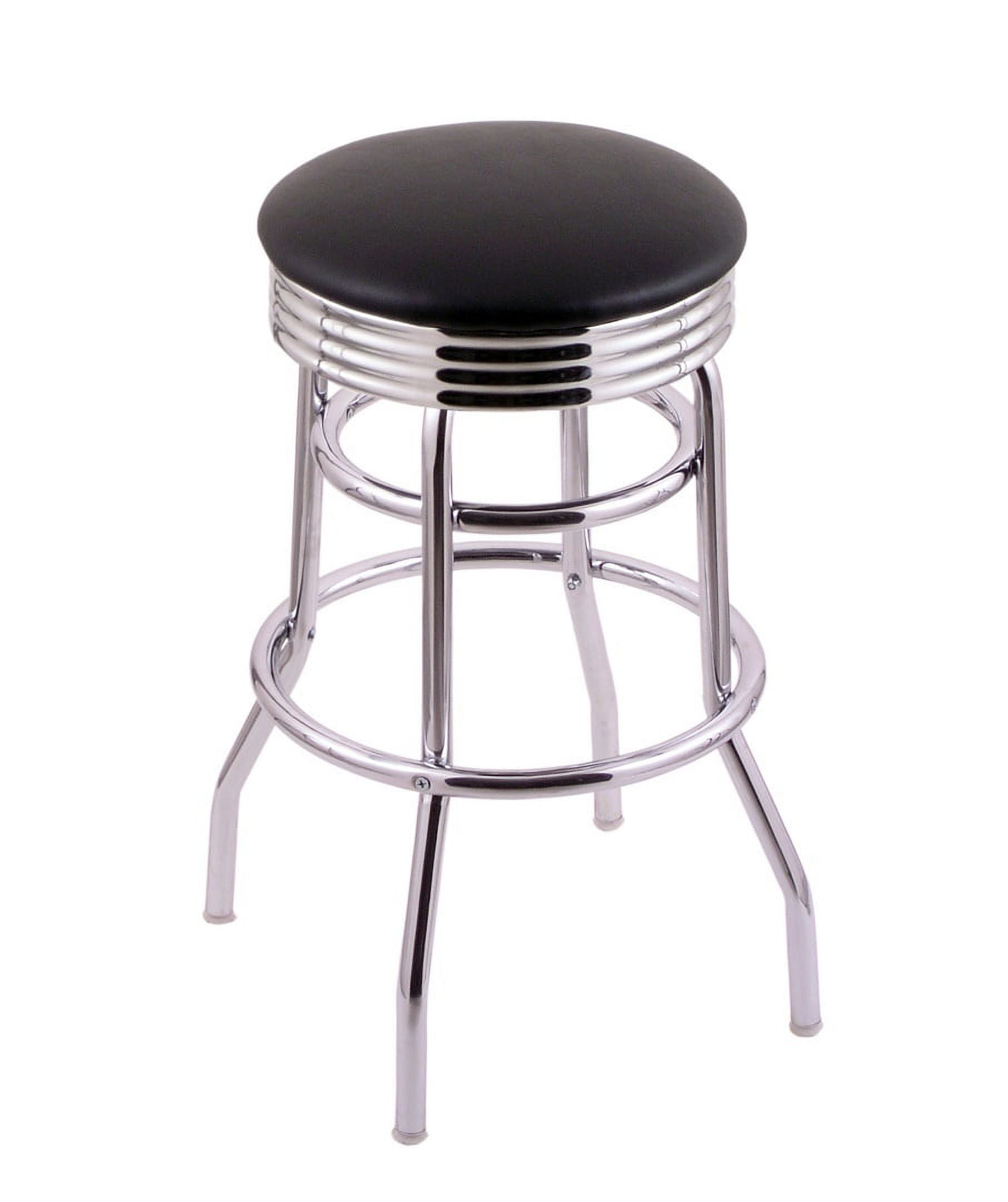 C7C3C 30" Swivel Bar Stool with Chrome Finish, Ribbed Chrome Accent ...