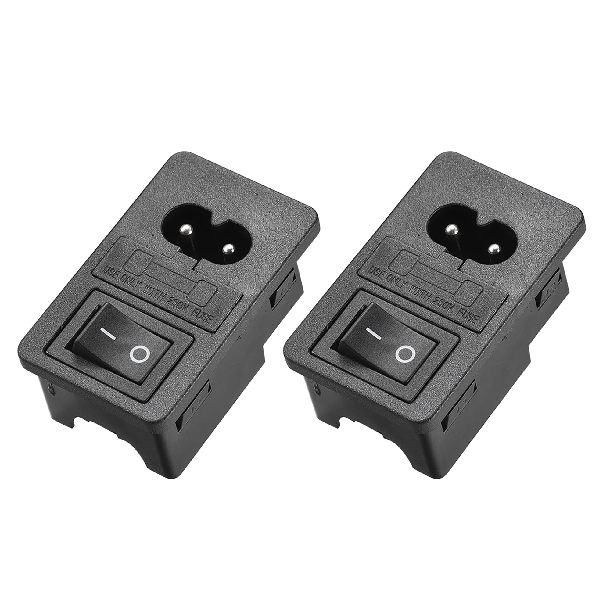 C8-8 Panel Mount Plug Adapter 250V 10A 2P 1.5mm Buckle IEC Inlet Module ...