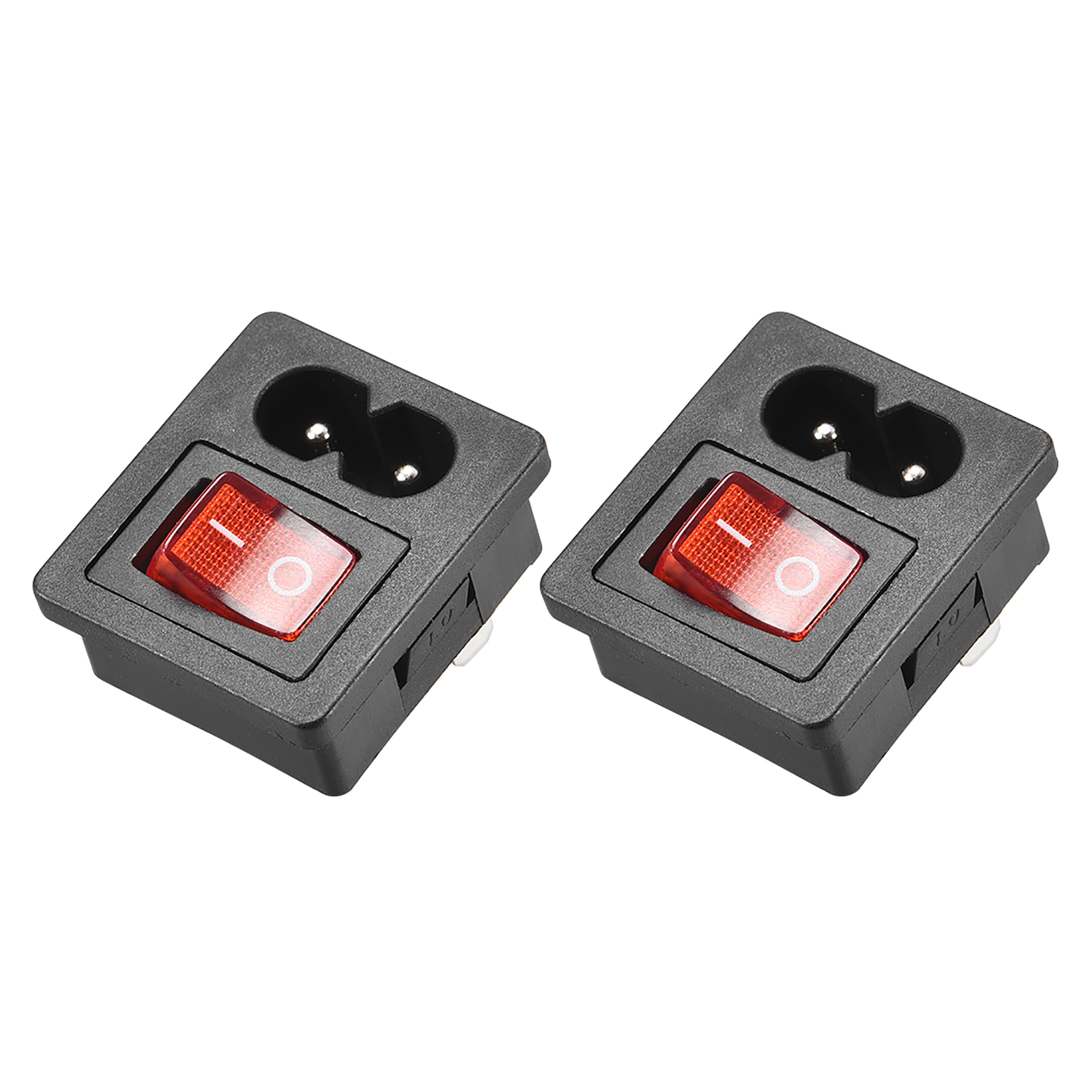 C8-8 Panel Mount Plug Adapter AC 250V 2.5A 2 Pins 1mm Buckle IEC Inlet ...