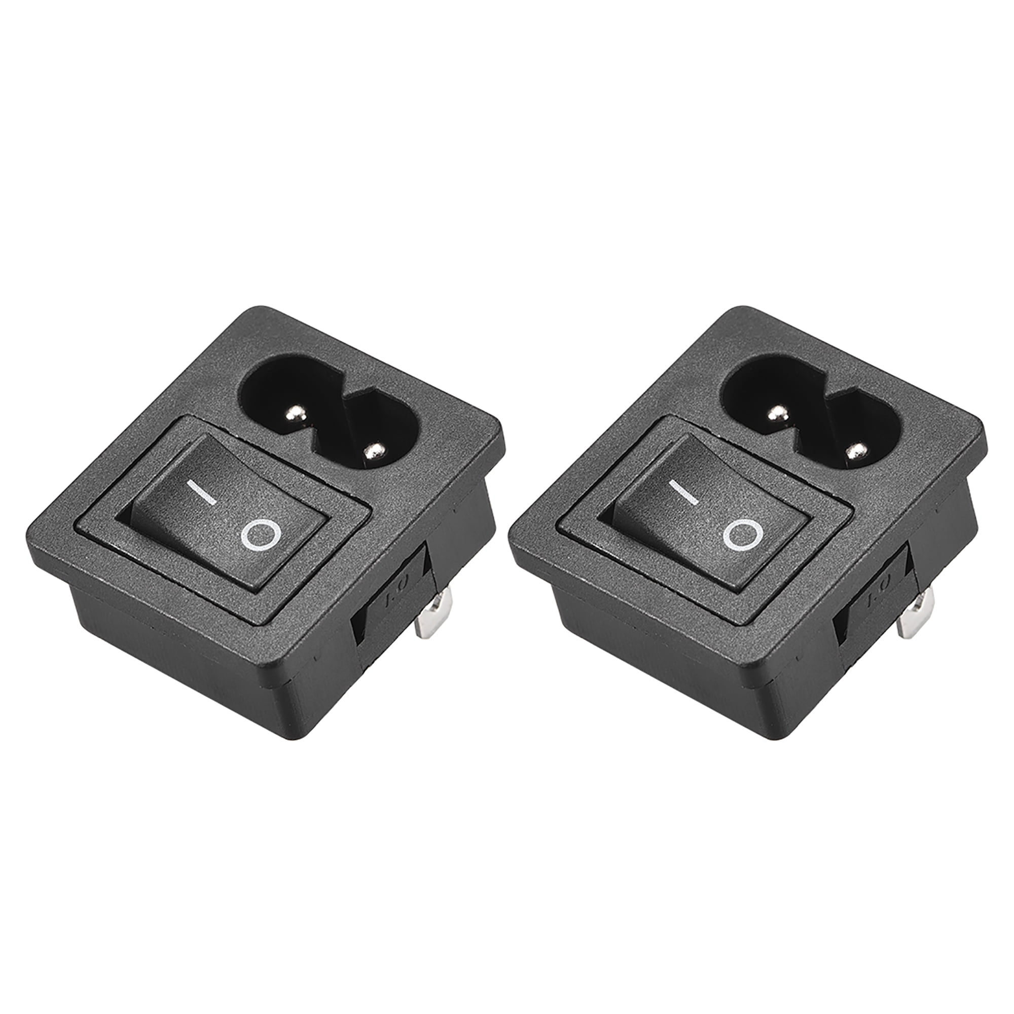 C8-8 Panel Mount Plug Adapter AC 250V 2.5A 2 Pins 1mm Buckle IEC Inlet ...