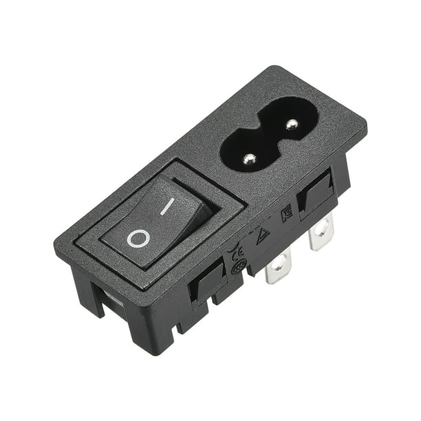 C8 8 Panel Mount Plug Adapter Ac 250v 2 5a 2 Pins 3mm Buckle Iec Inlet