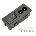 C8-8 Panel Mount Plug Adapter AC 250V 6A 2 Pins 3mm Buckle IEC Inlet ...