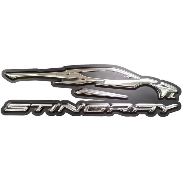 C8 Corvette Gesture Logo & Stingray Script Sign - Chrome : 34" x 8 ...