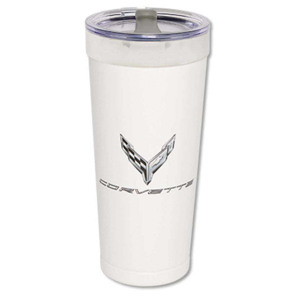 C8 Corvette Metallic Tonal Tumbler Cup White - Walmart.com