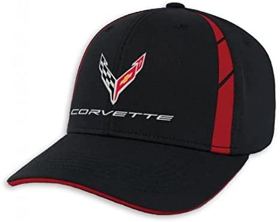C8 Corvette Sideline Cap - Next Generation Hat - Black/Red - Walmart.com
