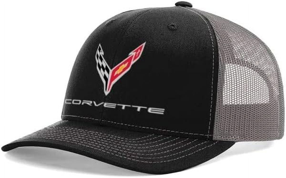 SR1 Performance C8 Corvette Mesh-Back Cap, Black/Charcoal, Structured ...