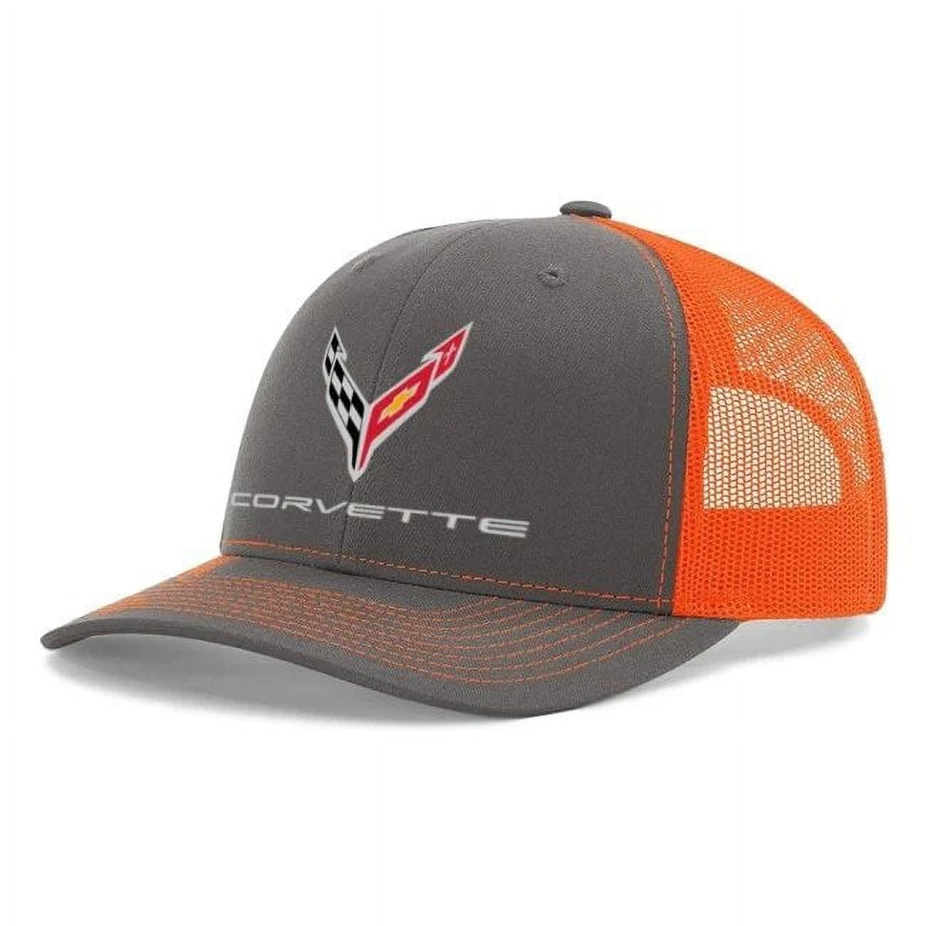 C8 Corvette Snapback Hat - Chevy Structured Mesh Back Cap Charcoal/Neon ...