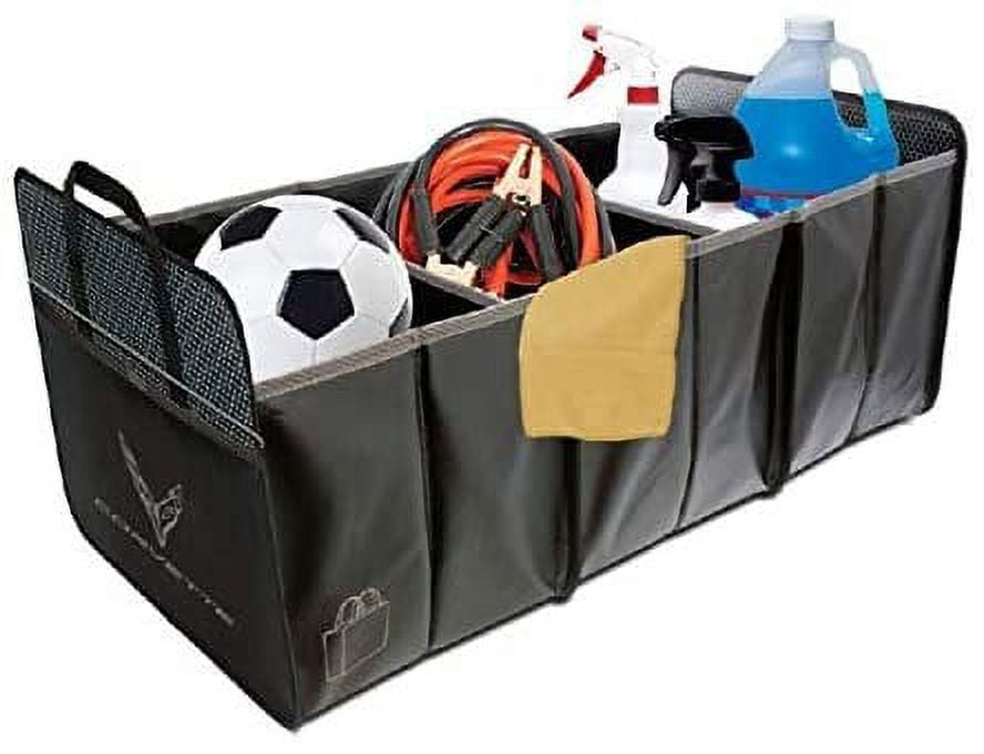 C8 Corvette Trunk Caddy Collapsible Cargo Organizer with Crossed Flags ...