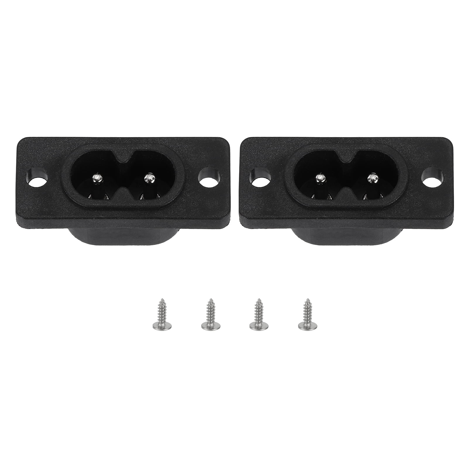 C8 Panel Mount Plug Adapter 250V AC 2.5A 2 Pins IEC Inlet Module Plug ...