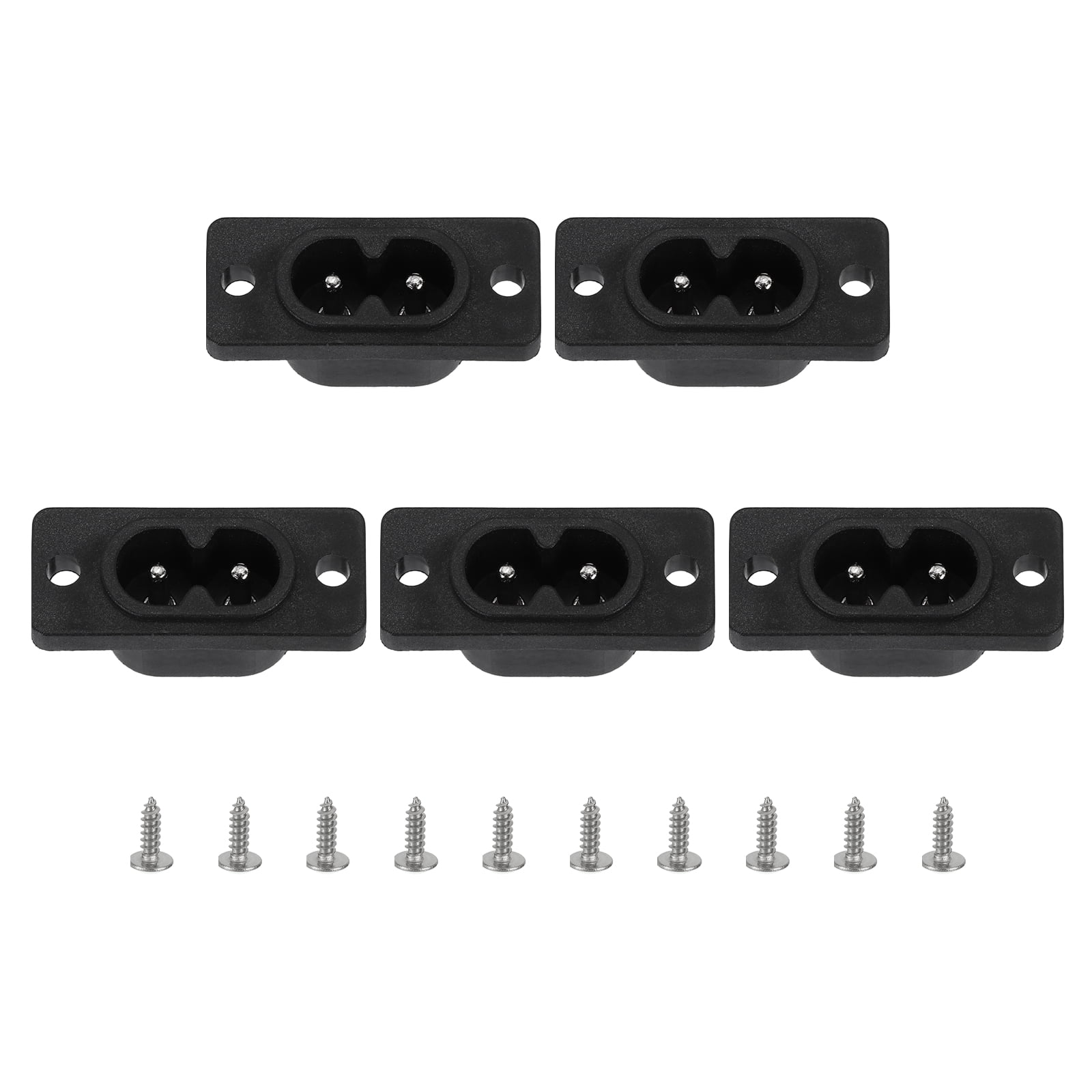 C8 Panel Mount Plug Adapter 250V AC 2.5A 2 Pins IEC Inlet Module Plug ...