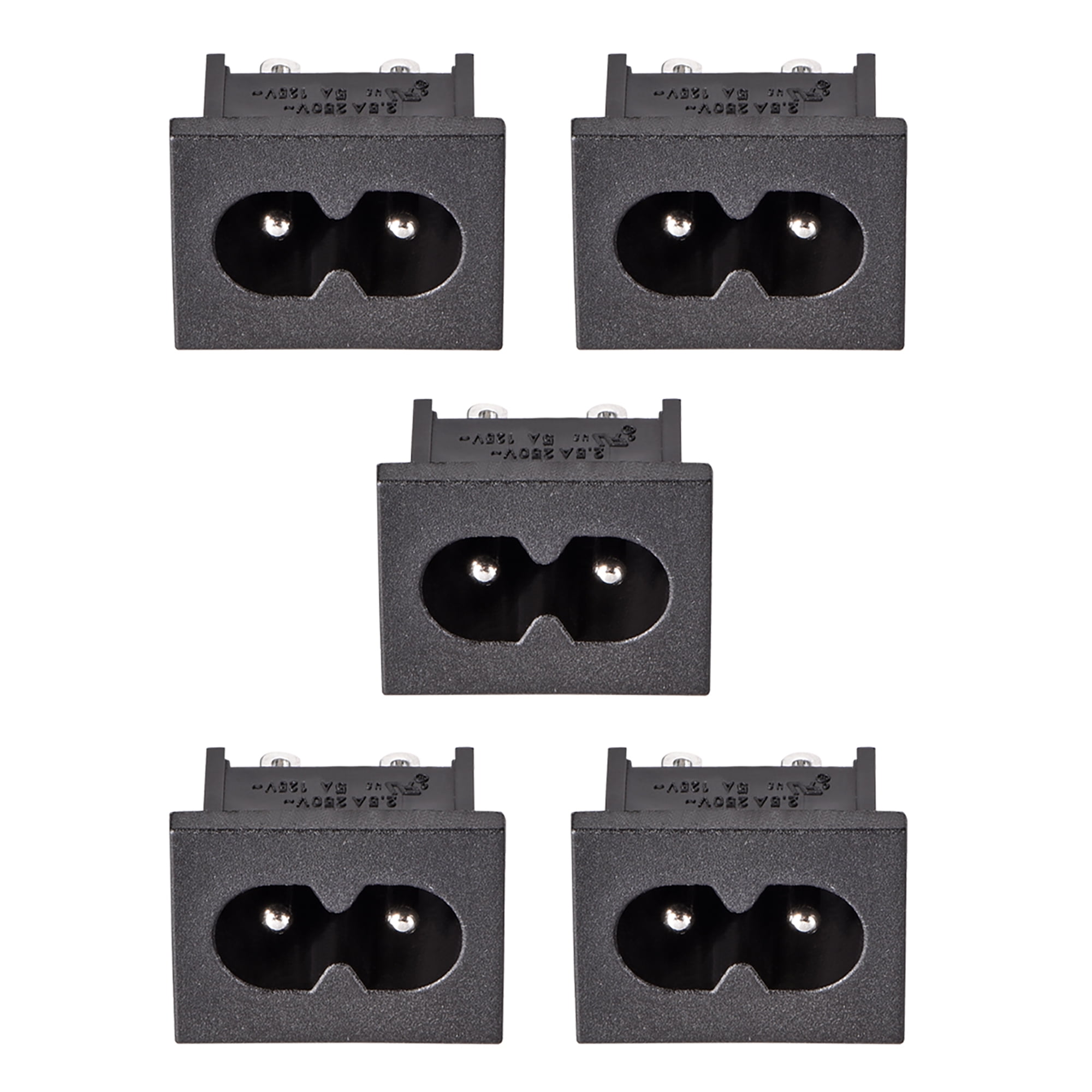 C8 Panel Mount Plug Adapter AC 250V 2.5A 125V 5A 2 Pins IEC Inlet ...