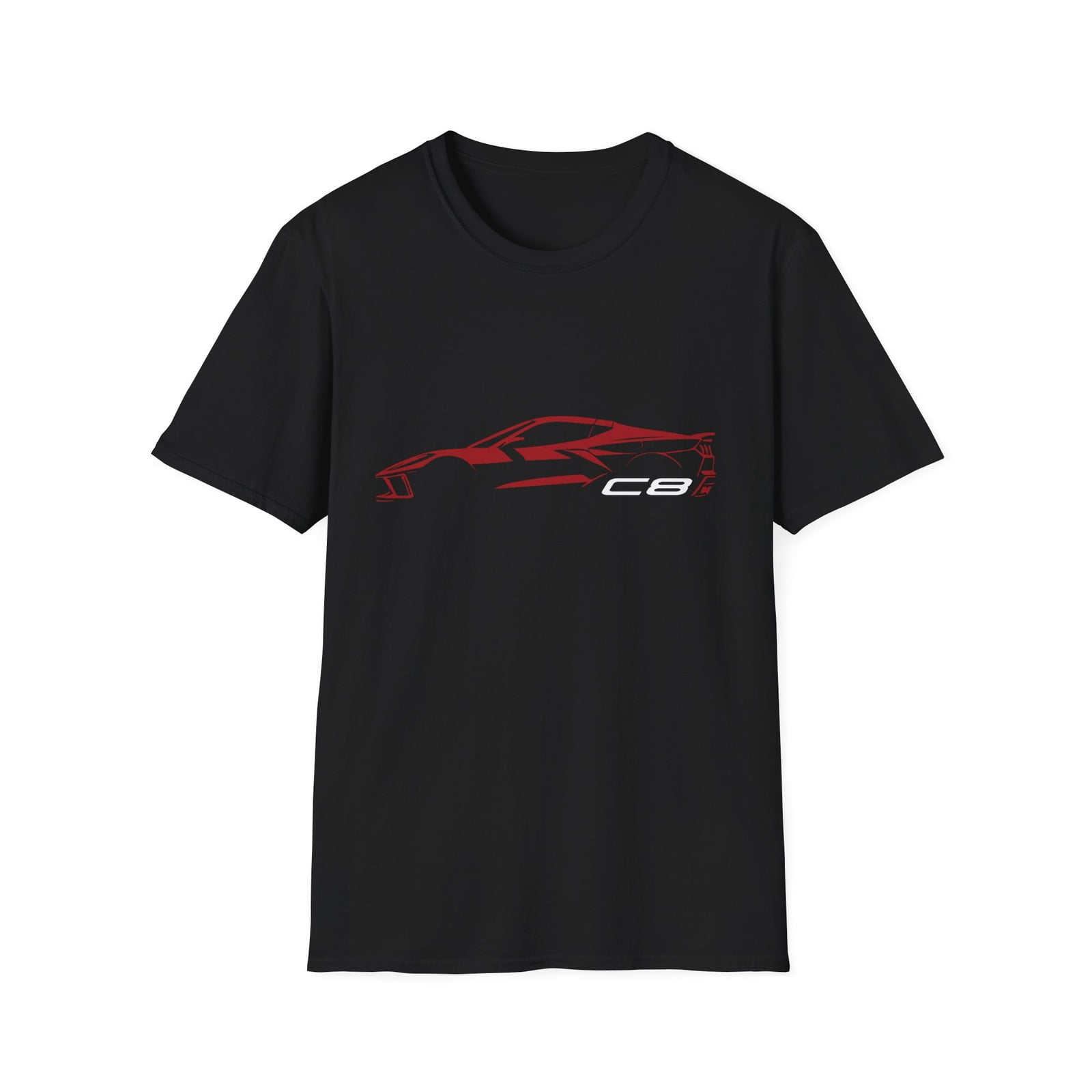 C8 Stingray T-Shirt – Red Mist Silhouette Graphic for Chevy Car Fans ...