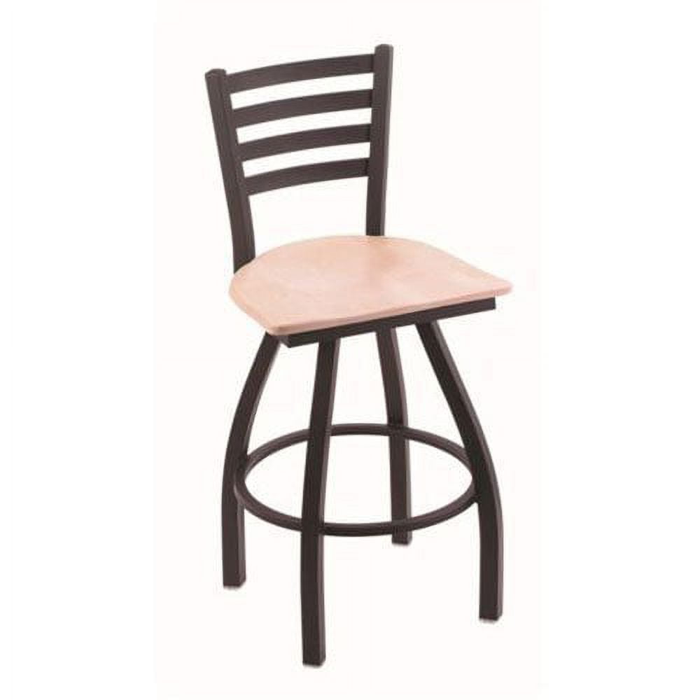 C8B3C 25" Swivel Counter Stool with Black Wrinkle Finish, Ribbed Chrome ...