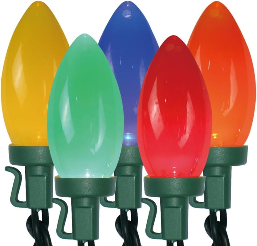 C9 Bulbs Outdoor Lights String Christmas 25 LED Strawberry Xmas Tree ...