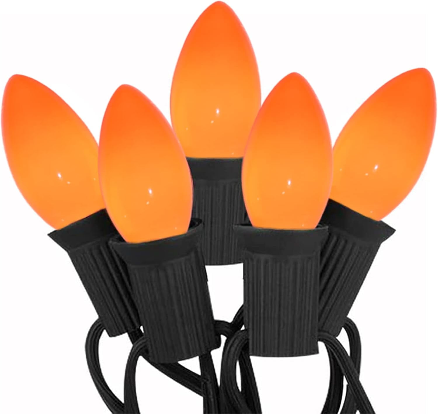 C9 Ceramics Orange String Lights, 25Ft Outdoor Halloween String Light ...