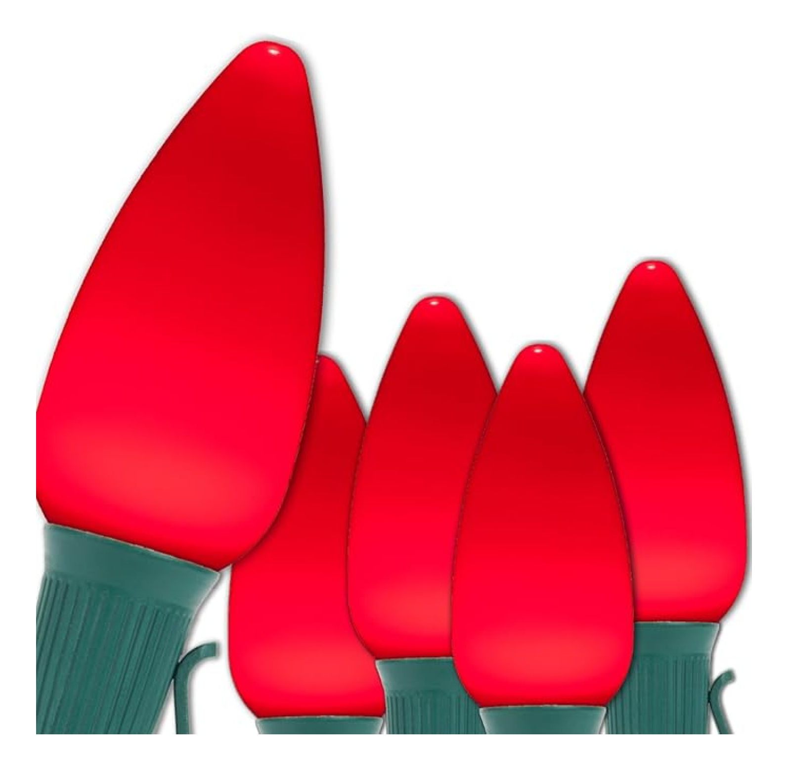 C9 Christmas Lights Outdoor - 25ft Red LED String Lights; Heavy Duty ...