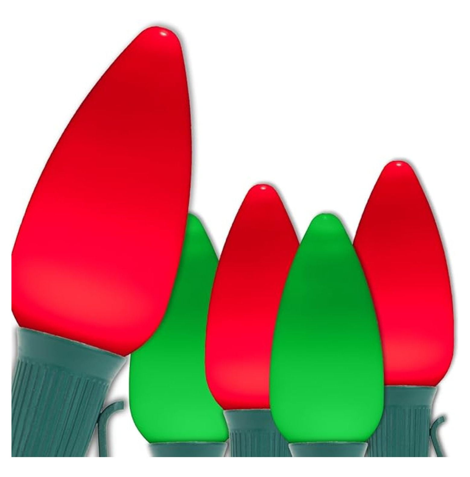 C9 Christmas Lights Outdoor 50 Count - Red/Green OptiCore LED String ...
