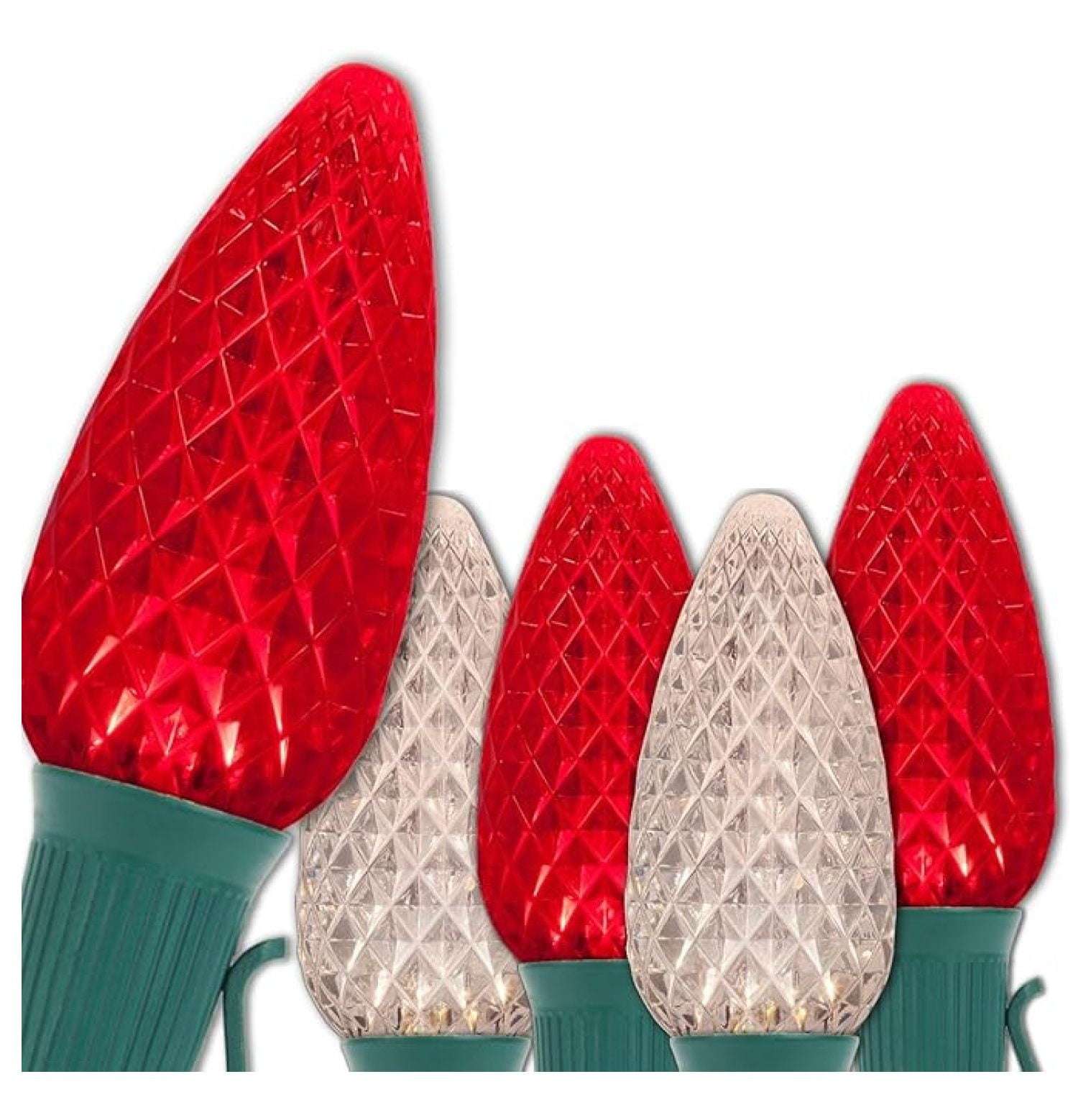 C9 Christmas Lights Outdoor 50ct - Red/Warm White LED String Lights ...