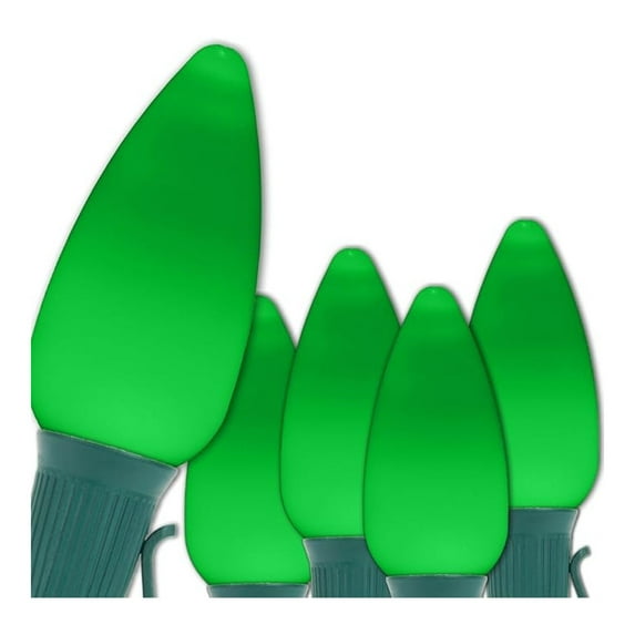 C9 Christmas Lights Outdoor - 50ft Green Wire LED String Lights, 50 ...