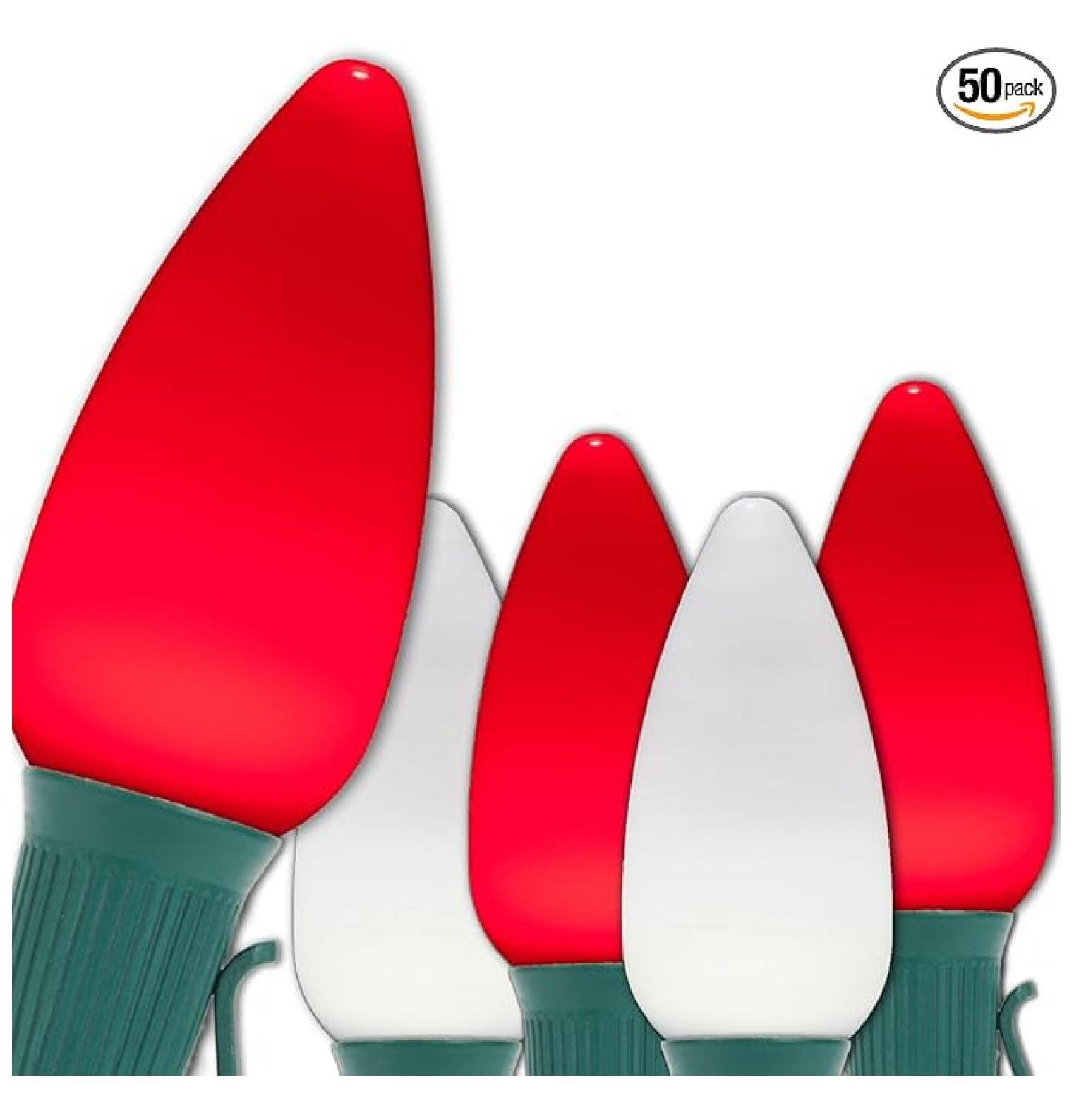 C9 Christmas Lights Outdoor - 50ft Heavy Duty LED String Lights; Red ...