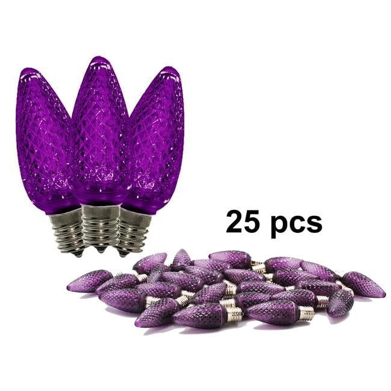 C9 Dimmable Faceted LED Retrofit Bulbs, Purple - Pack of 25 - Walmart.com