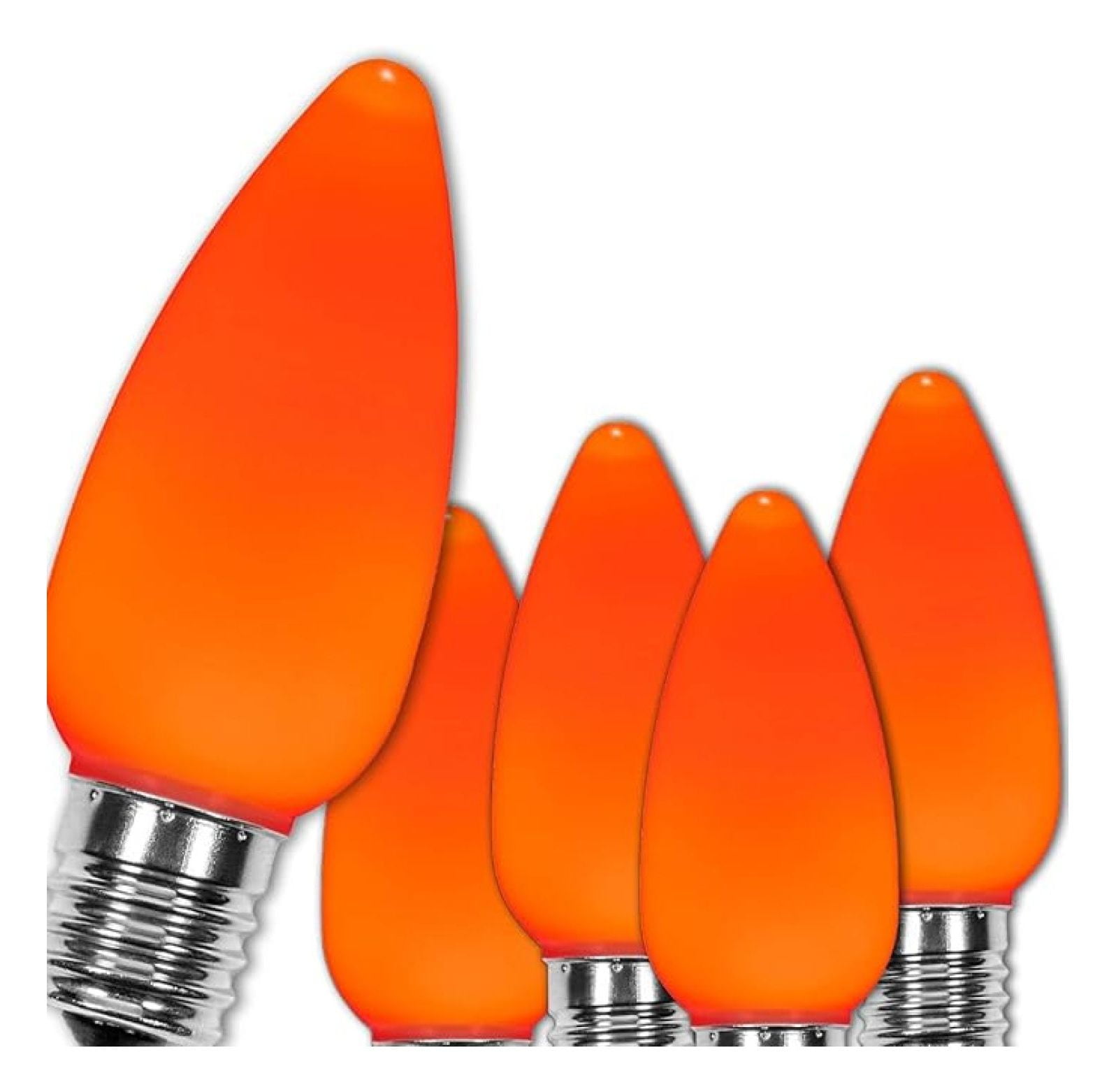 C9 LED Christmas Lights Outdoor - Amber Orange String Lights, Heavy ...