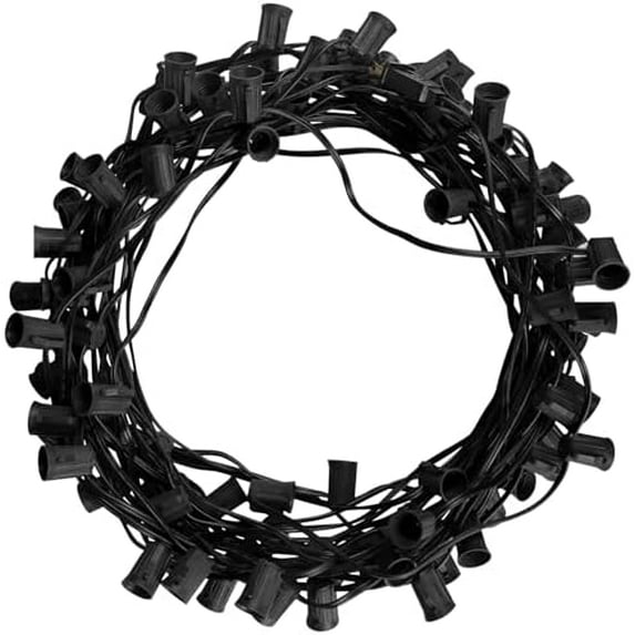 C9 Light Strand, 2 Pack 100 FT Outdoor String Lights Christmas Stringer ...