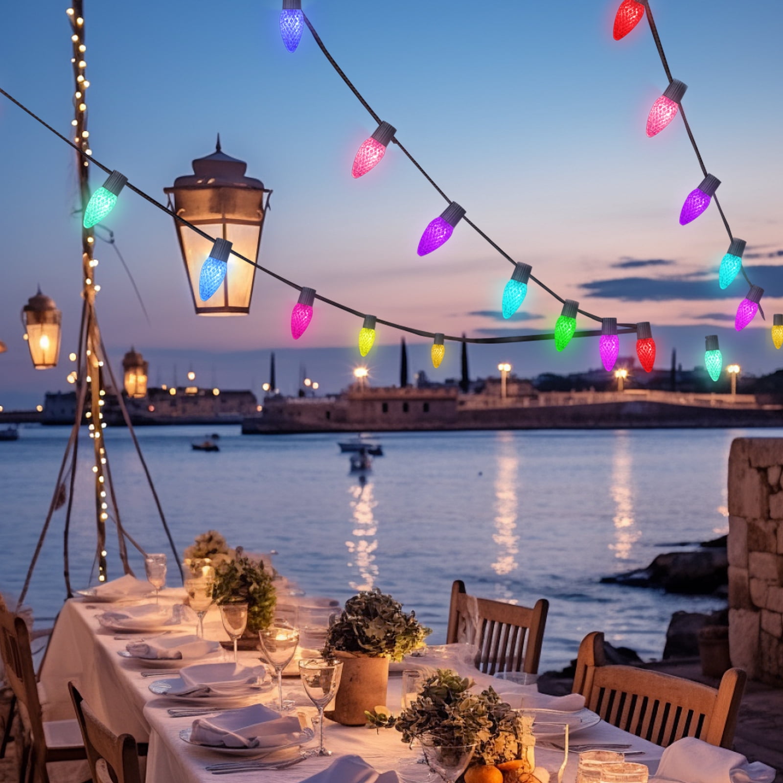 C9 Smart Christmas String Lights 66FT, IP65 Waterproof APP Controlled ...
