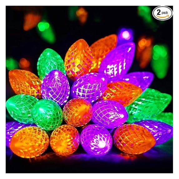 C9 String Lights 2-Pack, 66ft 100 LED Halloween Lights Plug In ...